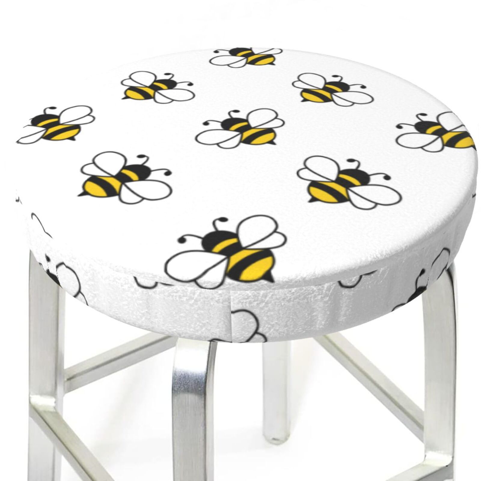 Bee print B Round Bar Stool Seat Covers, Elastic Round Chair Cover ...