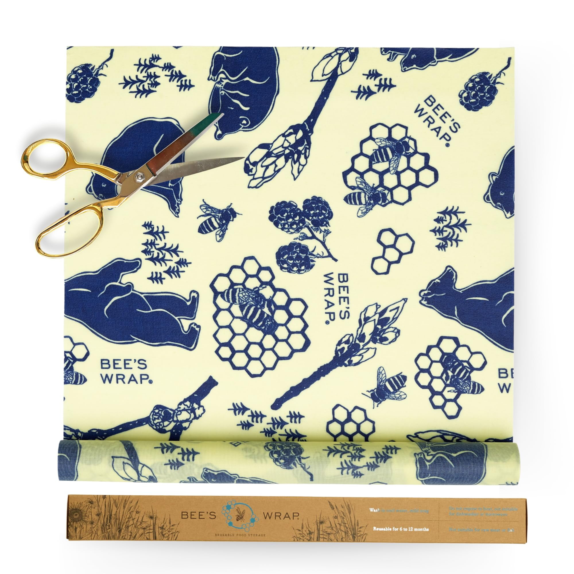 Bee's Wrap Beeswax Wraps AIF9 for Food - Bees + to Size 14x52" Wax ...
