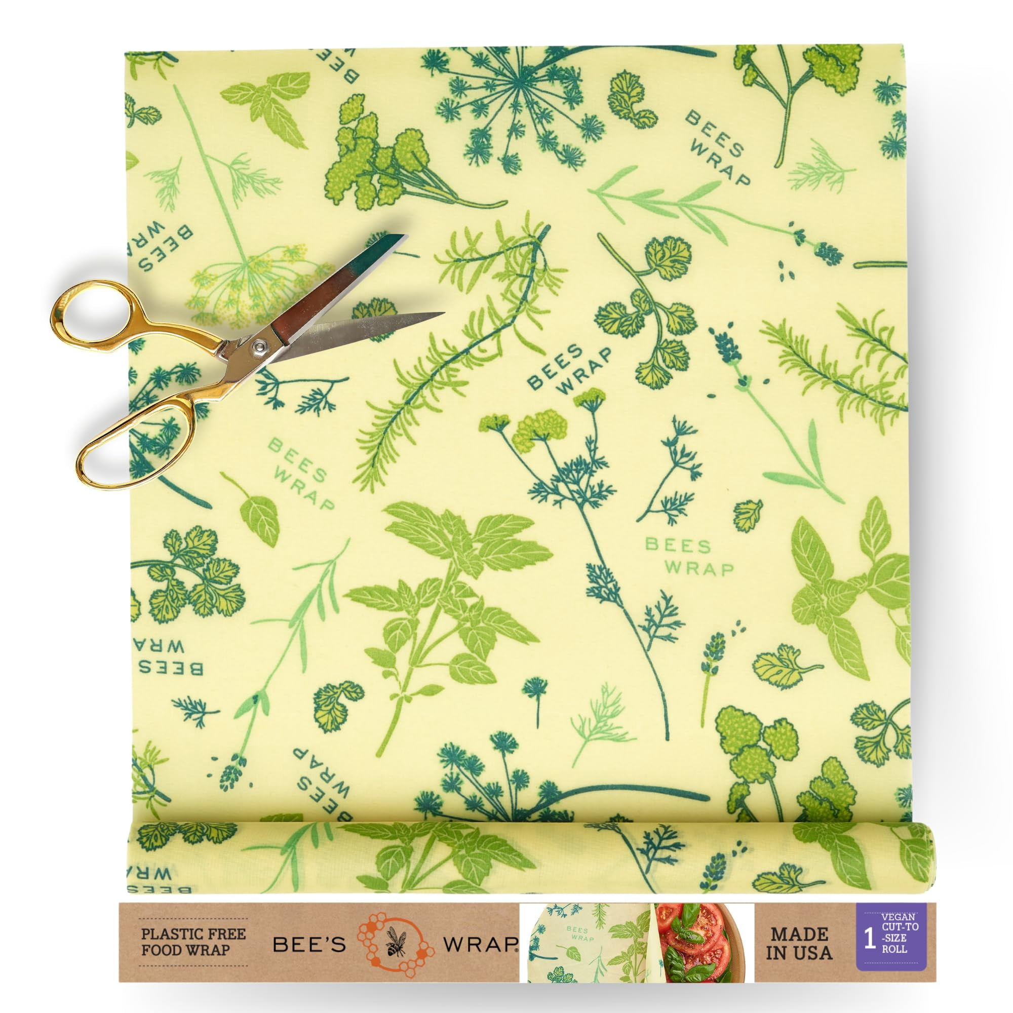 Bee's Wrap Vegan Beeswax AIF9 Wraps for Food - Cut to Size 14x52" Wax ...