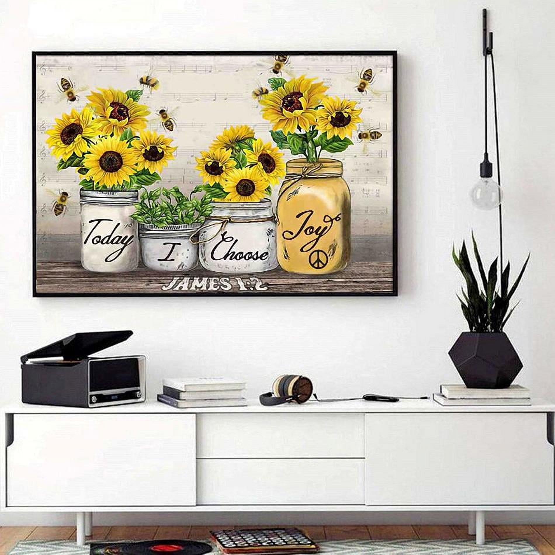 Bee sunflower today I choose joy wrapped 11 x 17 Inch Poster - Walmart.com