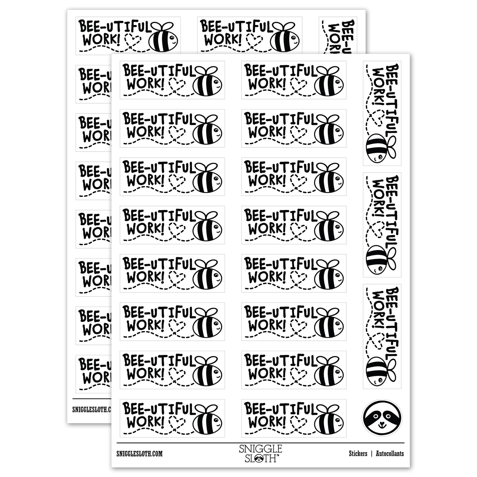 Bee-utiful Work Beautiful Bee Teacher Student School Sticker Set ...