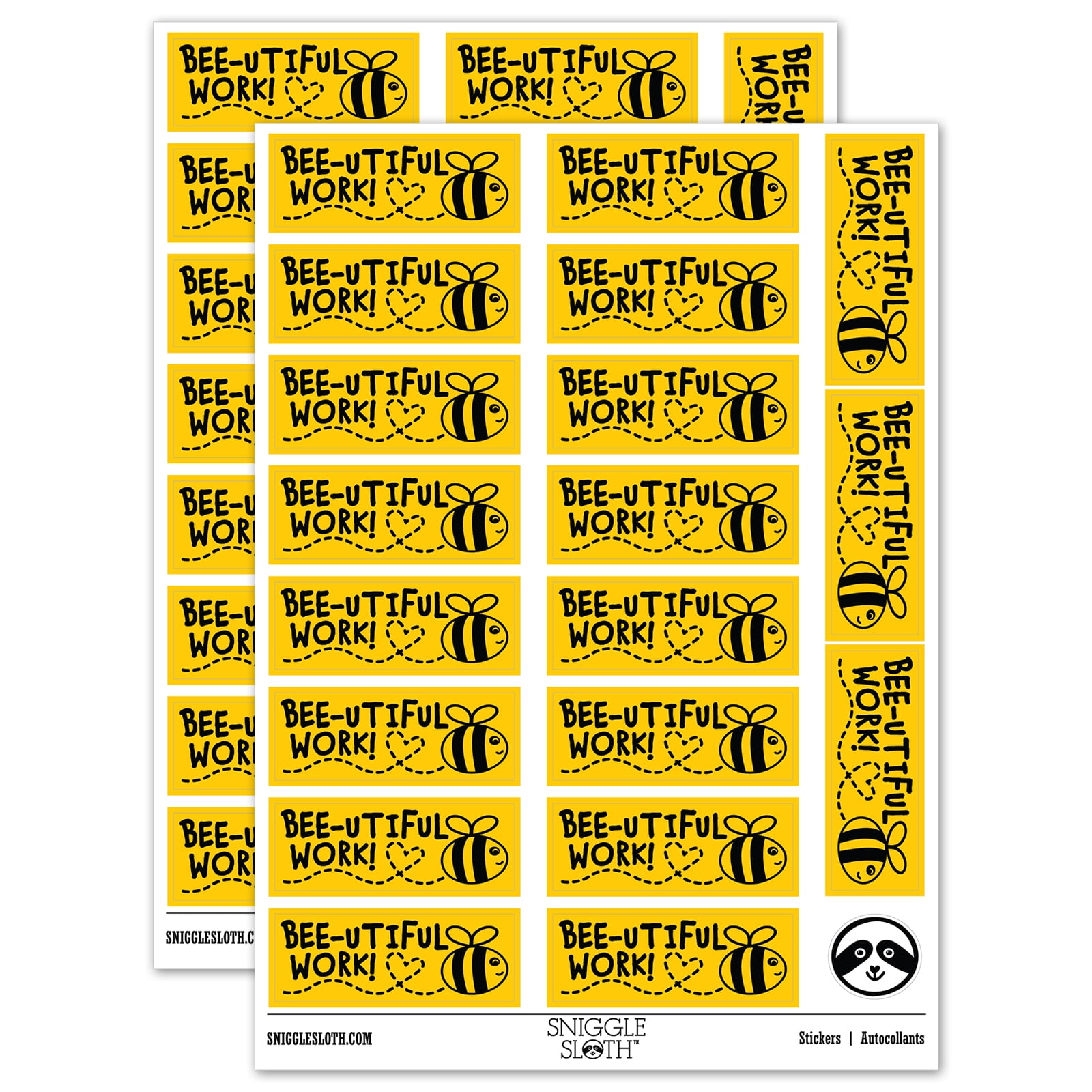 Bee-utiful Work Beautiful Bee Teacher Student School Sticker Set ...