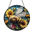Bee with Wildflower Illustration Window Art – Stained Glass Style ...
