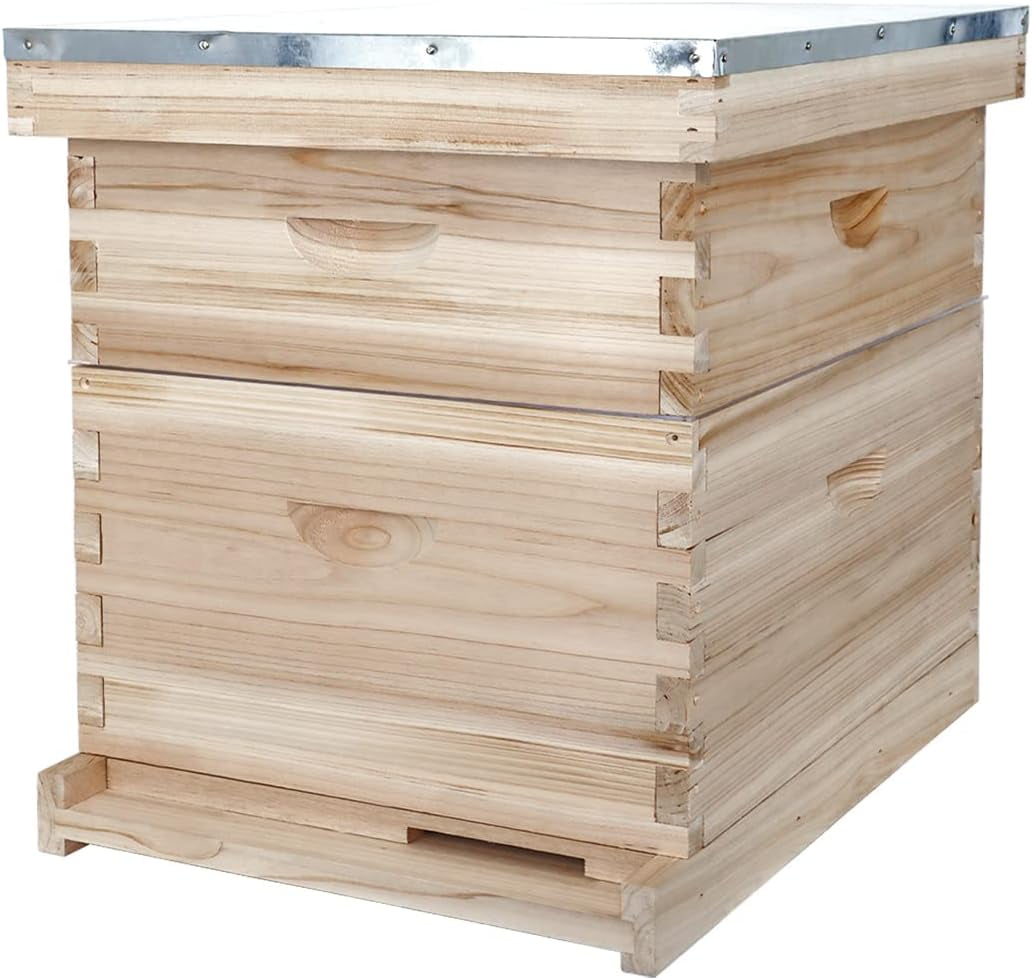 BeeCastle 10 Frame Langstroth Bee Hive, Beehive Starter Kit for ...