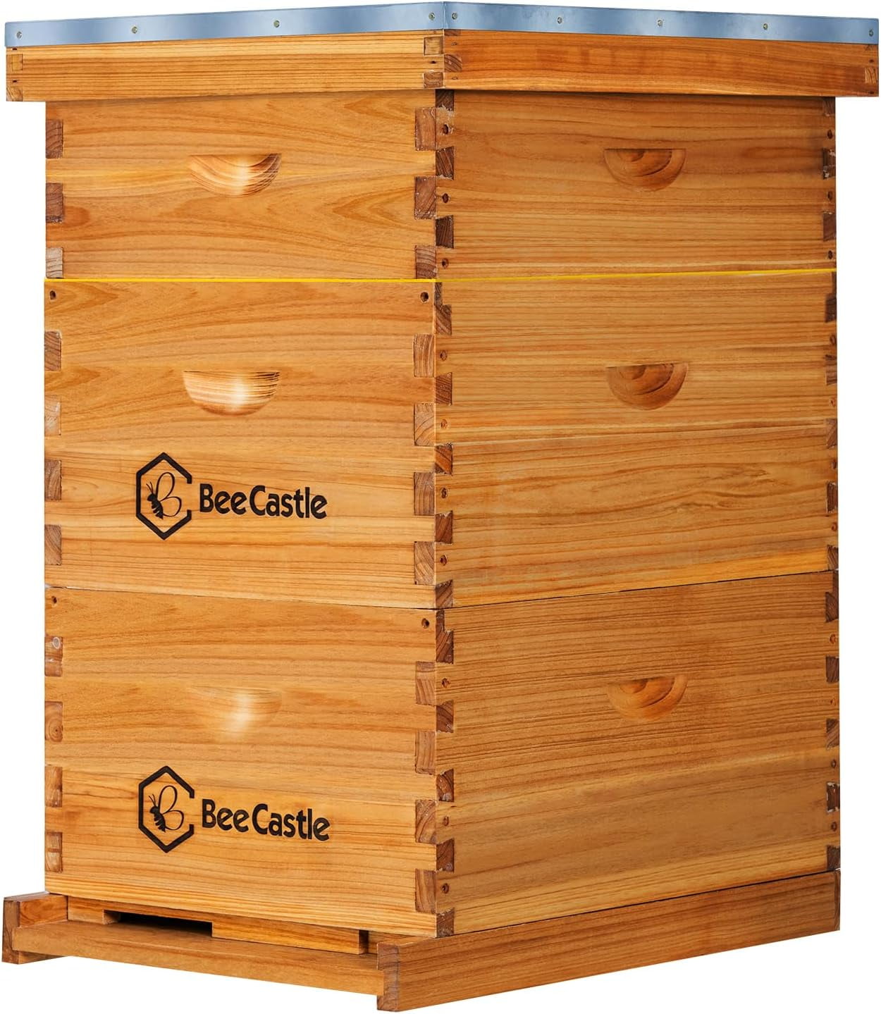 BeeCastle 10 Frame Langstroth Bee Hive Coated with Beeswax Includes Beehive Frames and Waxed ...