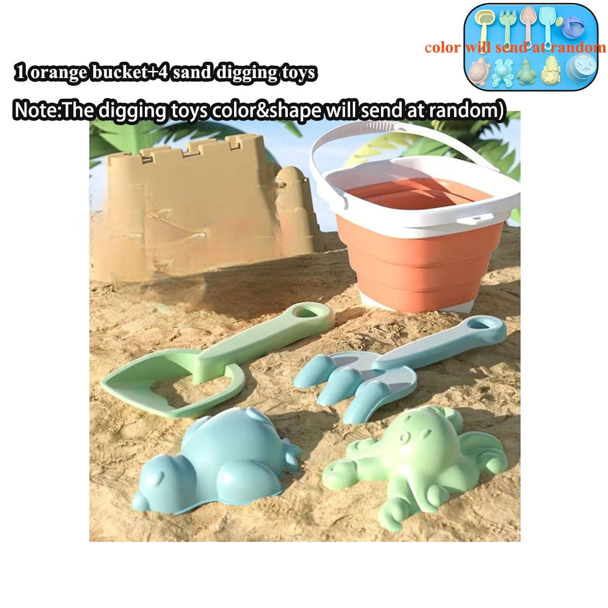 BeeEtMoc Beach Sand Play Water Set Folding Bucket Summer Toys for ...
