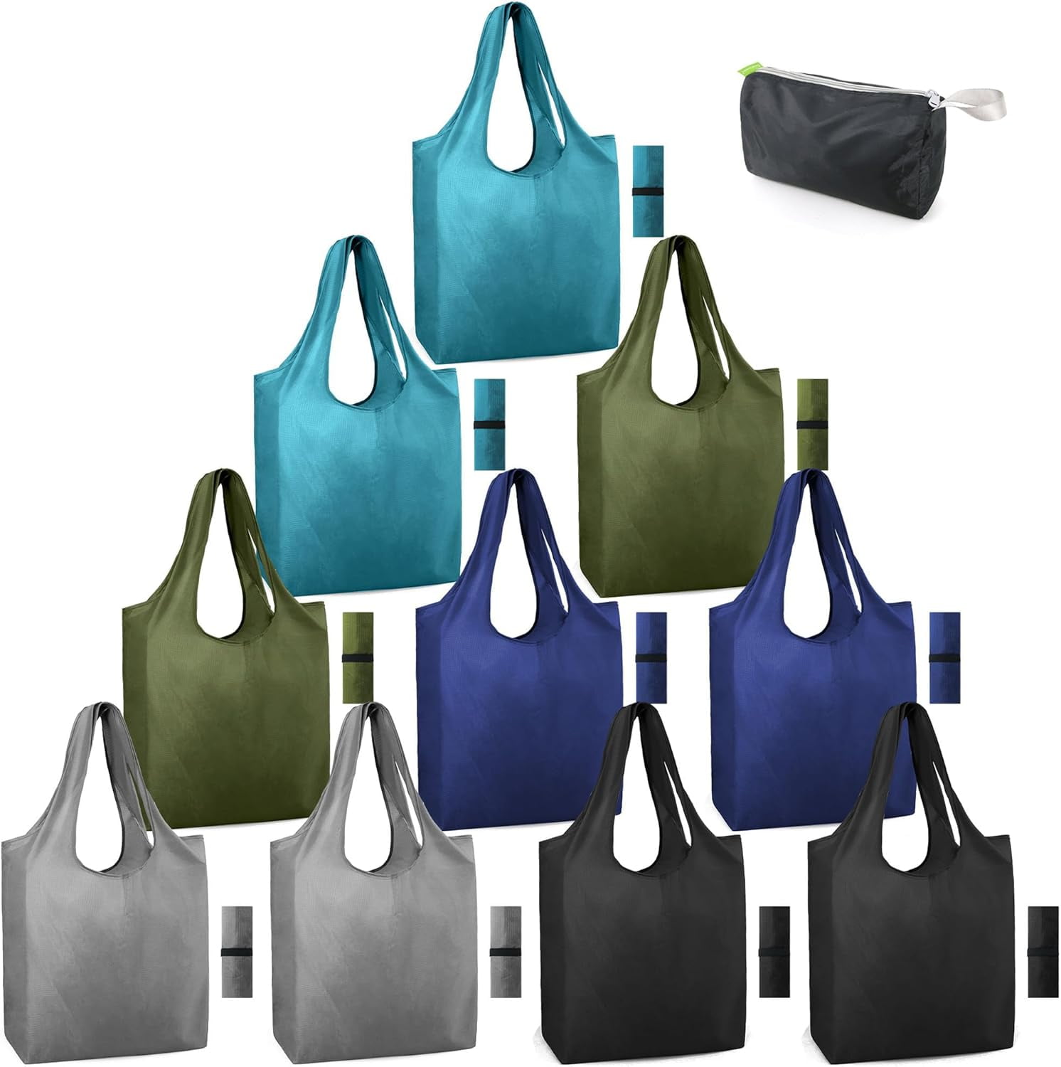 BeeGreen DIY Reusable Grocery Bags Bulk 10 Pack, Reusable Shopping Bags ...