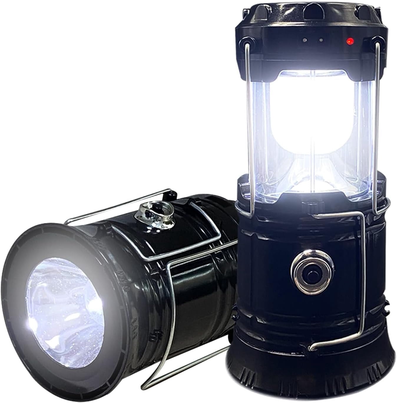 BeePrincess 2 Pack LED Camping Lantern, Solar & USB Rechargeable ...