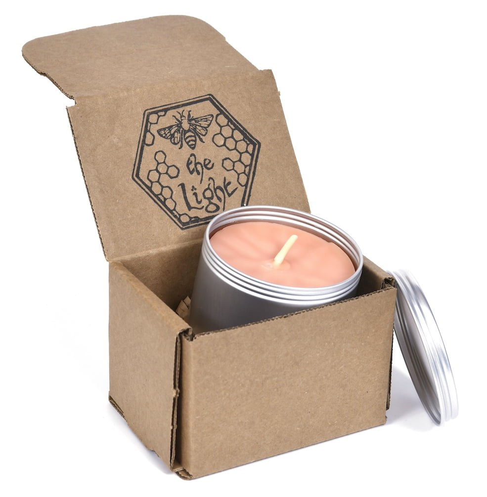 Beeswax Jar Candle - 100% Pure USA Bees Wax in Tin Container ...