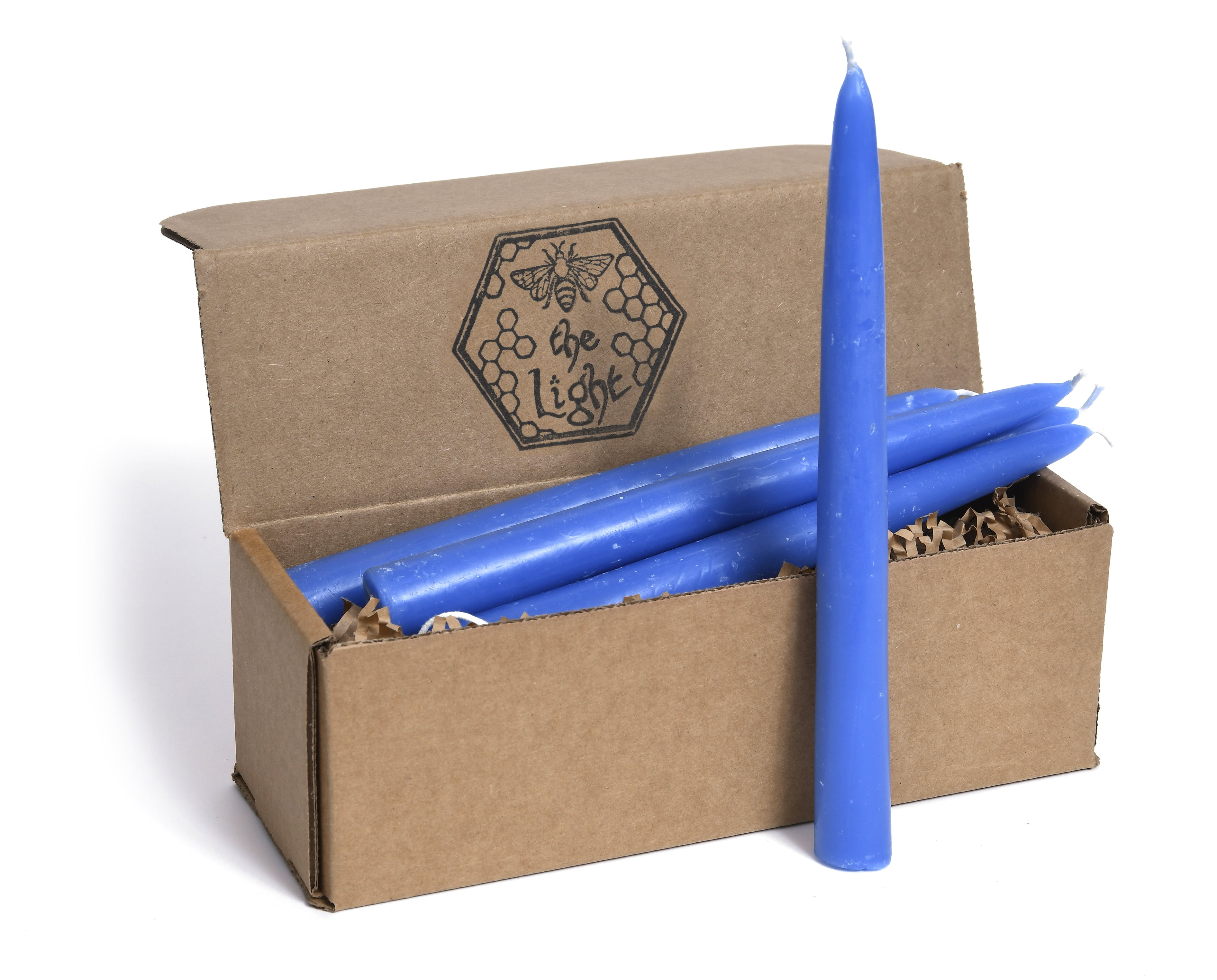 BeeTheLight Beeswax Taper Candles - Dipped Style - 10 Hours Each, 12 ...