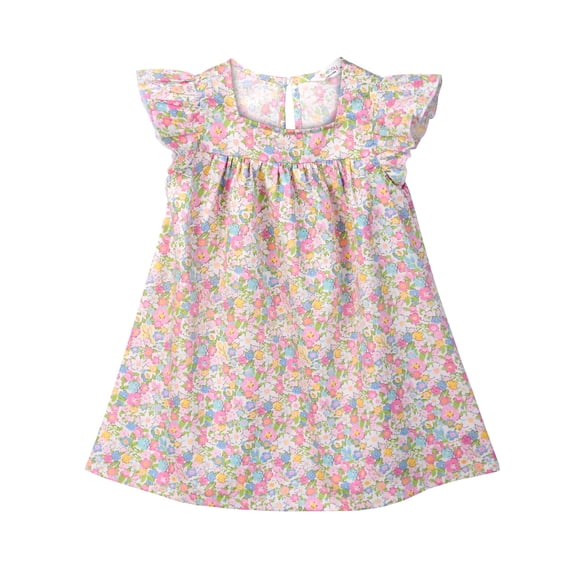 Beebay Flower Print Ruffle Dress Multi - Col - 2 Years - Walmart.com