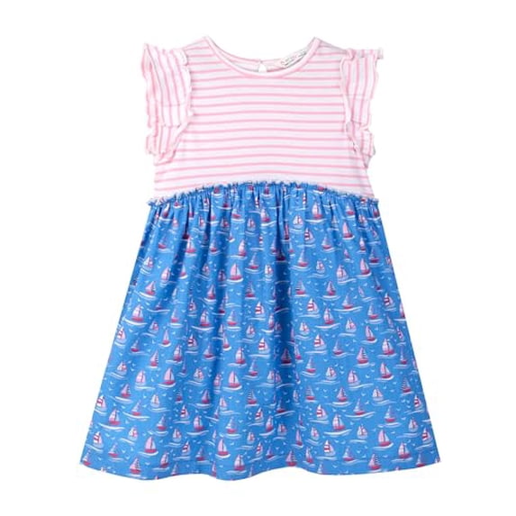 Beebay Mix-Media Nautical Print Dress Multi - 12-18 Months - Walmart.com