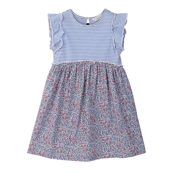 Beebay Mix-Media Ruffle Dress Multi - Col - 2 Years - Walmart.com
