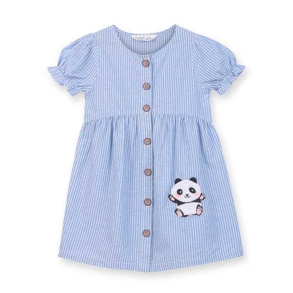Beebay Panda Applique y/d dress Blue - 4 Years - Walmart.com