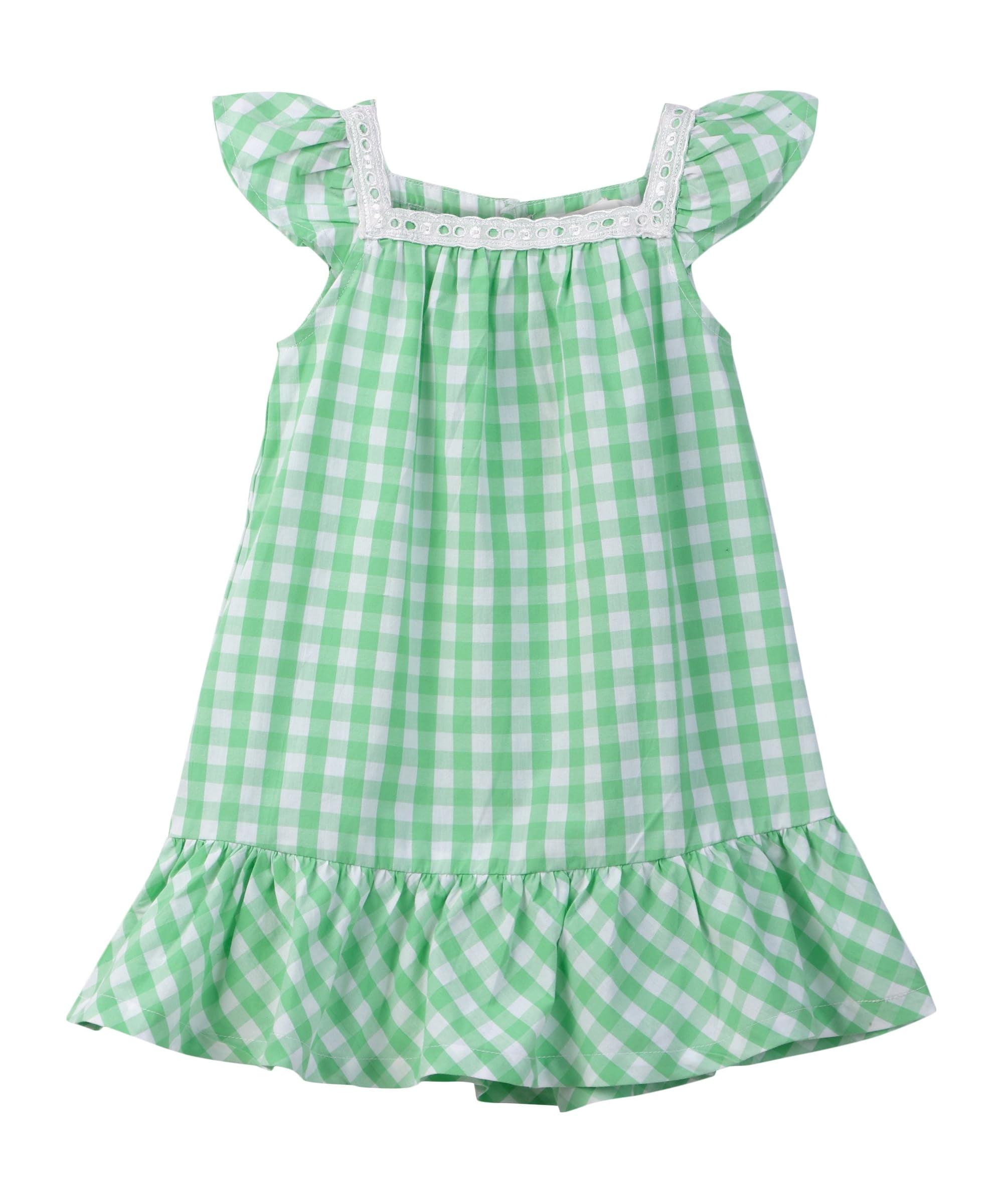 Beebay Y/d check lace detail dress Green - 4 Years - Walmart.com