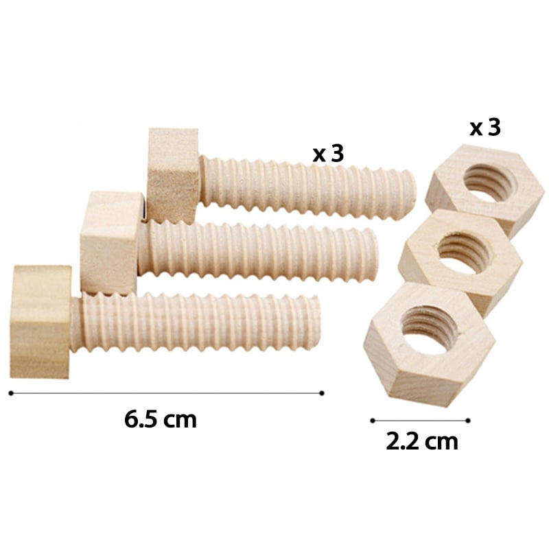 Beech Baby Toys Screw Nut Wooden Building Block Early Education ...