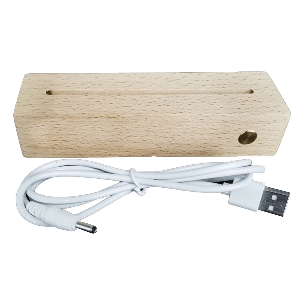 Beech LED Luminous Base Light Display Holder with Switch Night Table ...