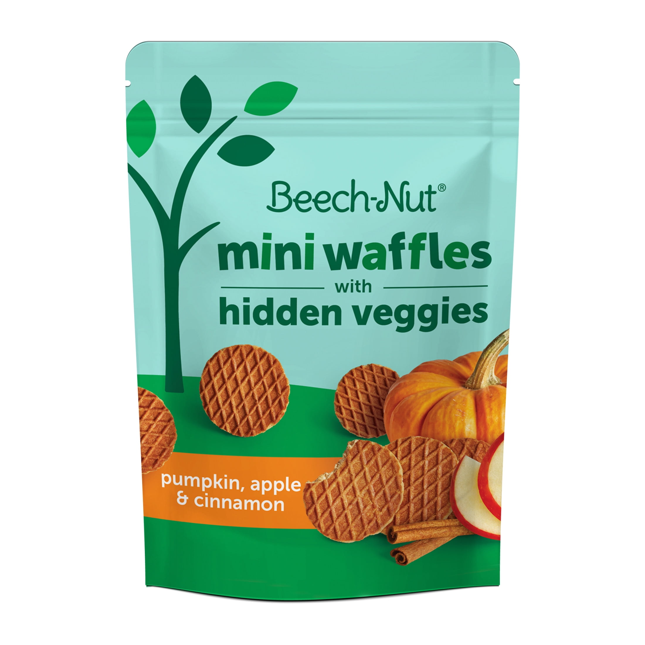 Beech-Nut Mini Waffles Toddler Snack with Hidden Veggies Pumpkin and ...