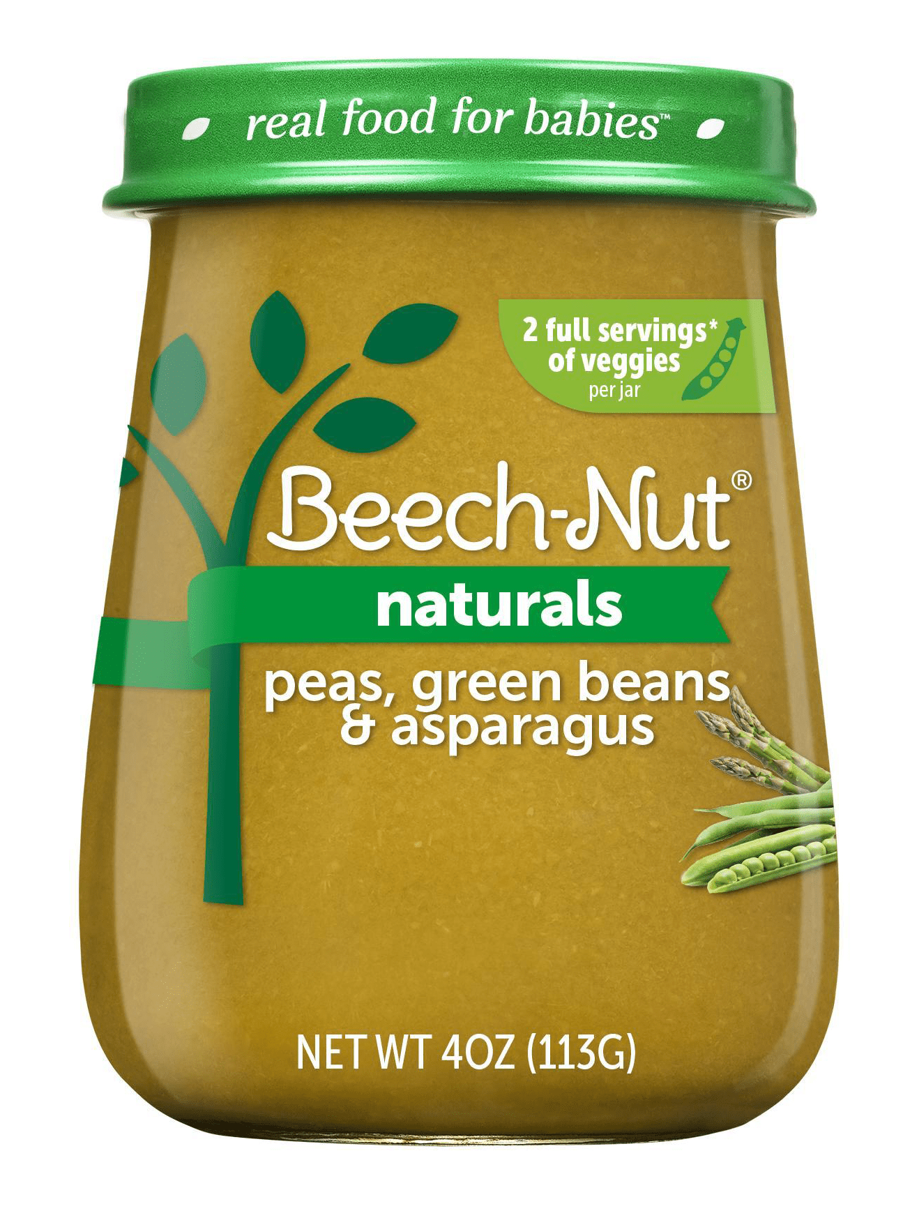 Beech-Nut Naturals Stage 2 Baby Food, Peas Green Bean & Asparagus, 4 oz ...