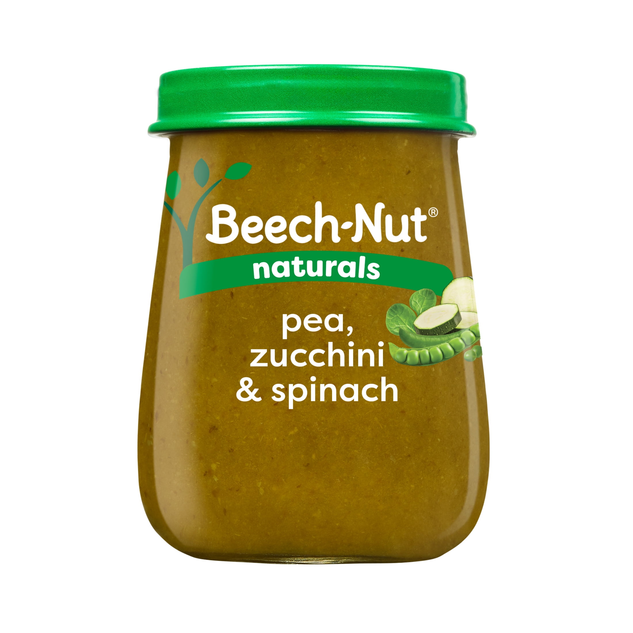 Beech-Nut Naturals Stage 2 Baby Food, Pea Zucchini & Spinach, 4 oz Jar ...