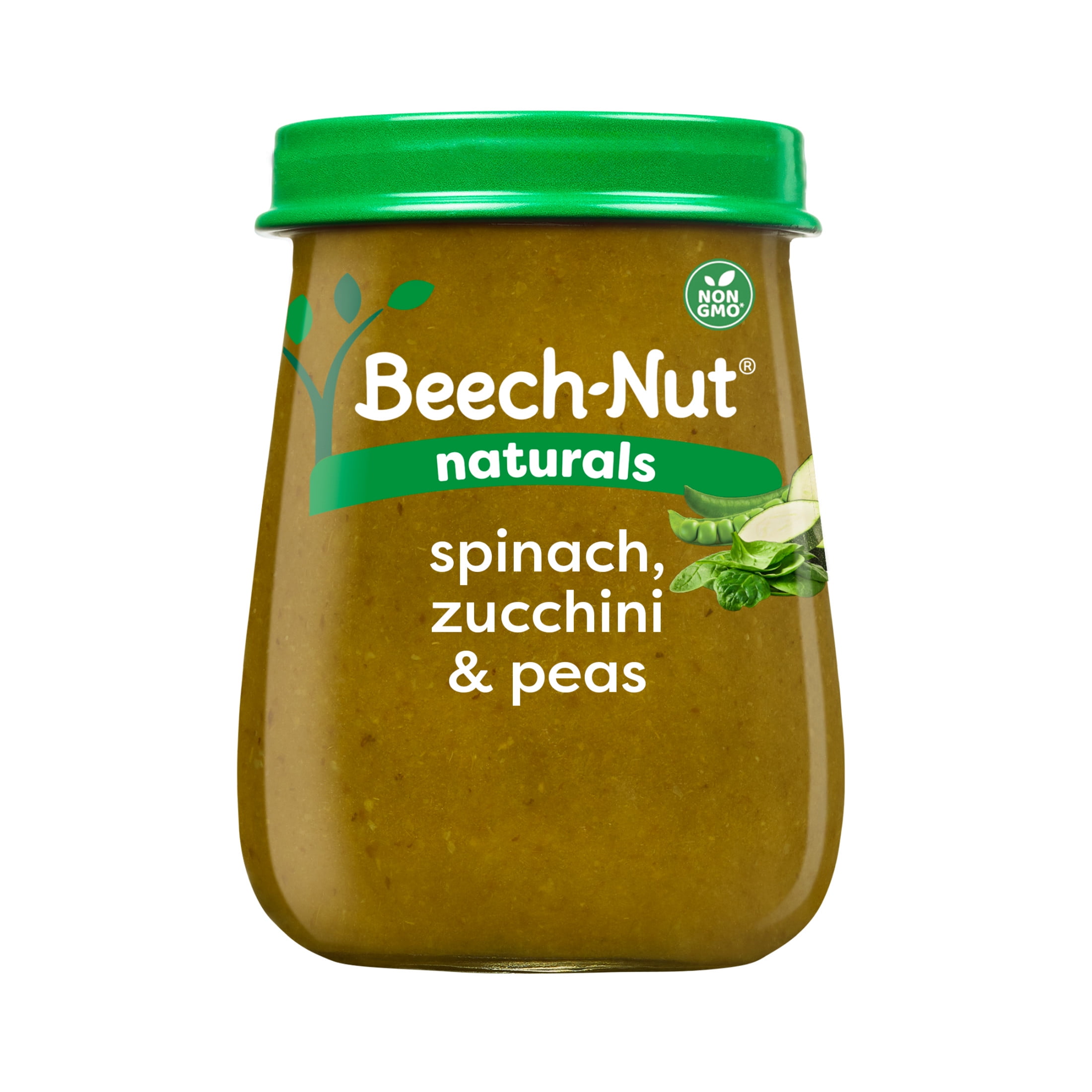 Beech-Nut Naturals Stage 2 Baby Food, Spinach Zucchini & Peas, 4 oz Jar ...