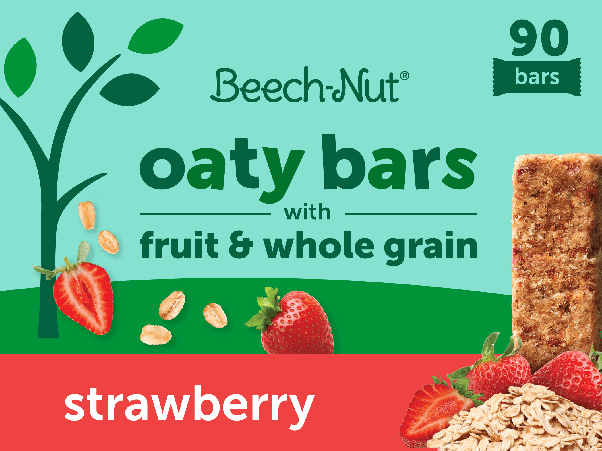 Beech-Nut Oaty Bars with Fruit & Whole Grain Strawberry Toddler Snack ...