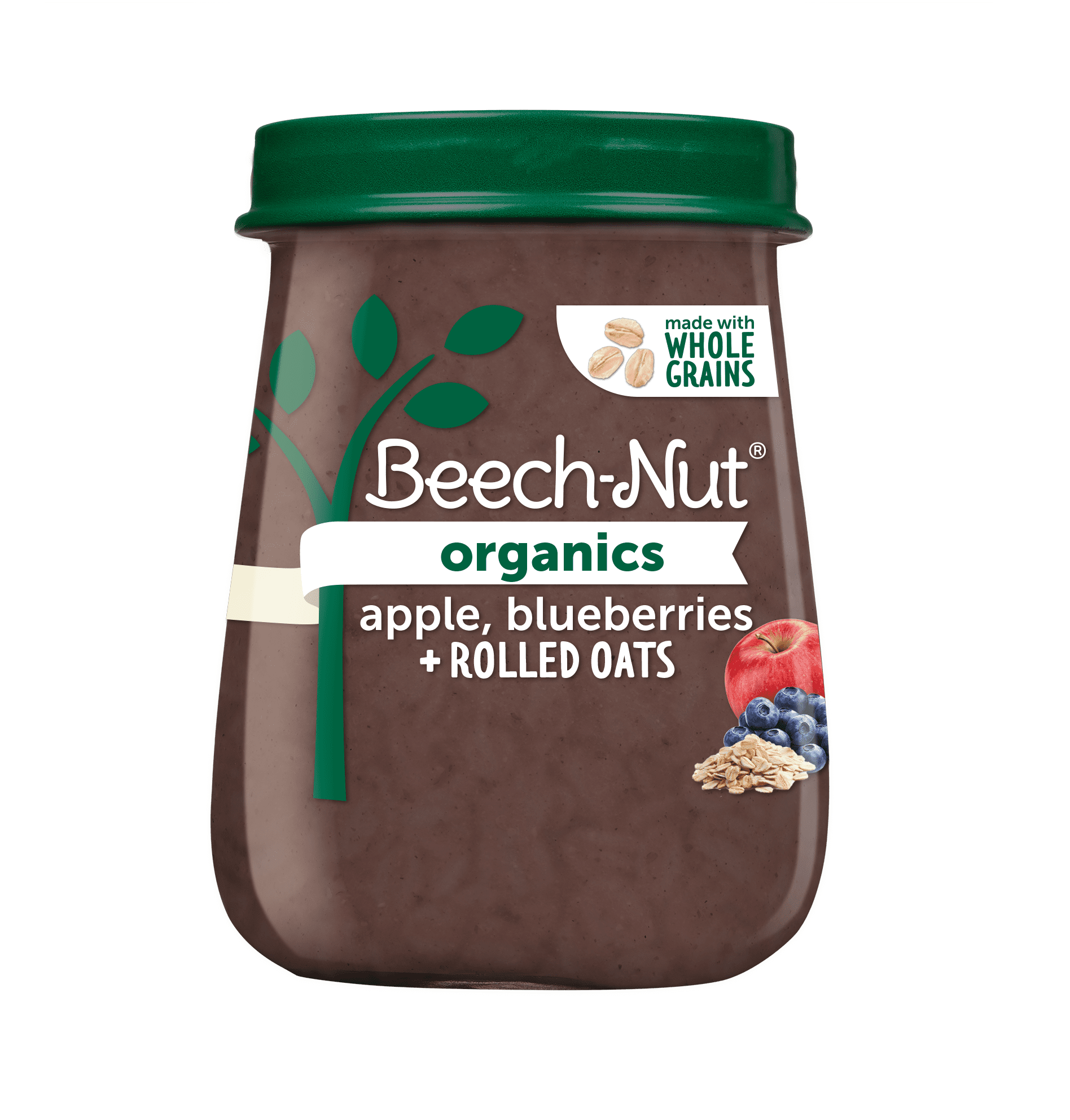 Beech-Nut Organics Stage 3 Organic Baby Food, Apple Blueberry & Oats, 4 ...