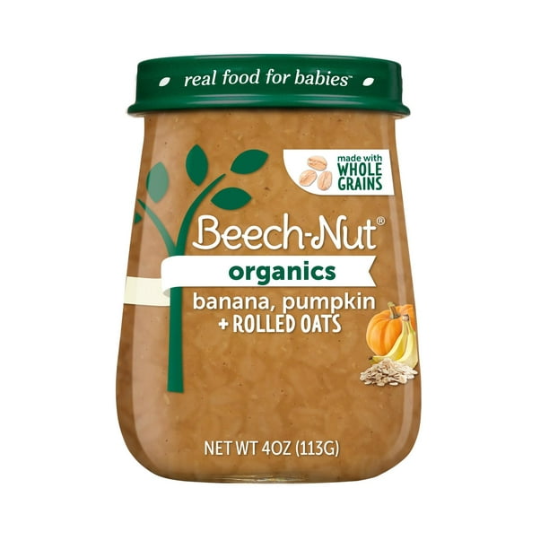 Beech-Nut Organics Stage 3 Organic Baby Food, Banana Pumpkin & Oats, 4 ...
