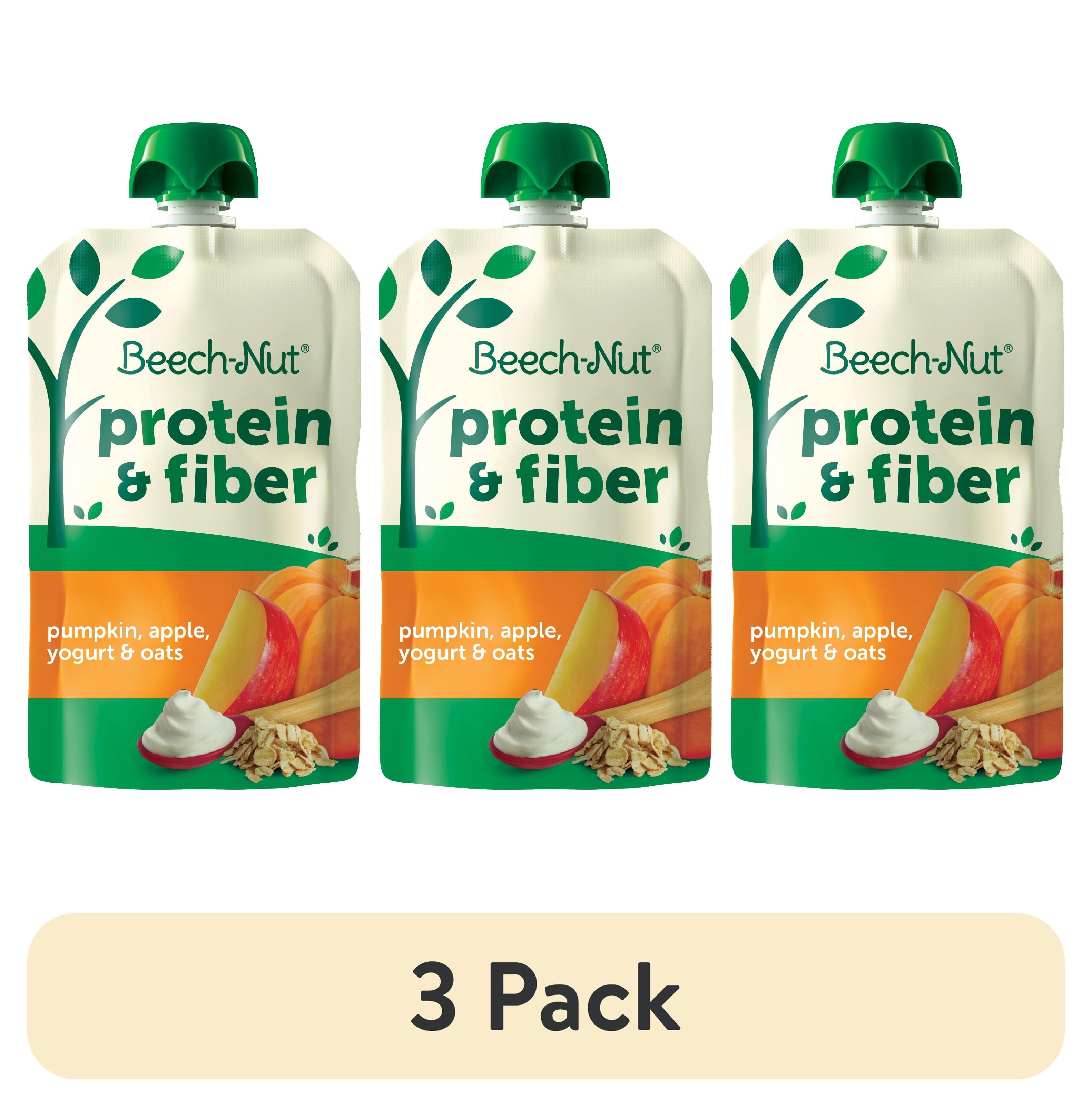 (3 pack) Beech-Nut Protein & Fiber Stage 4 Toddler Food, Pumpkin Apple ...