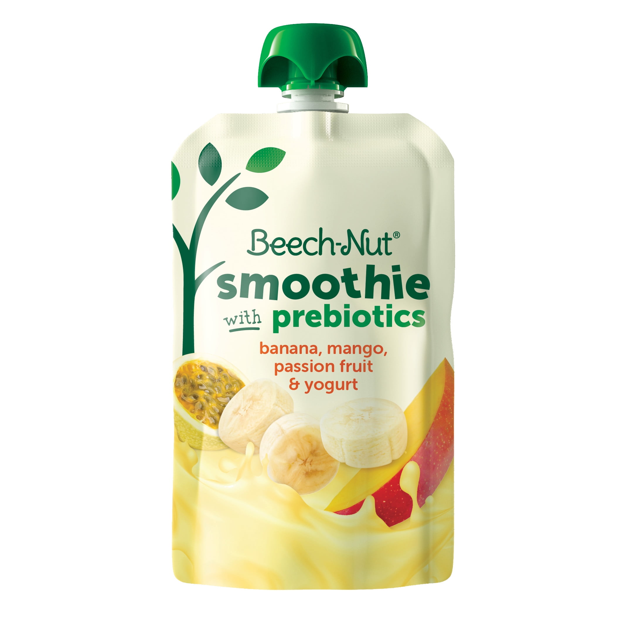 Beech-Nut Smoothie + Prebiotics for Toddlers, Banana Mango Psn Fruit & Yogurt, 3.5oz Pouch ...