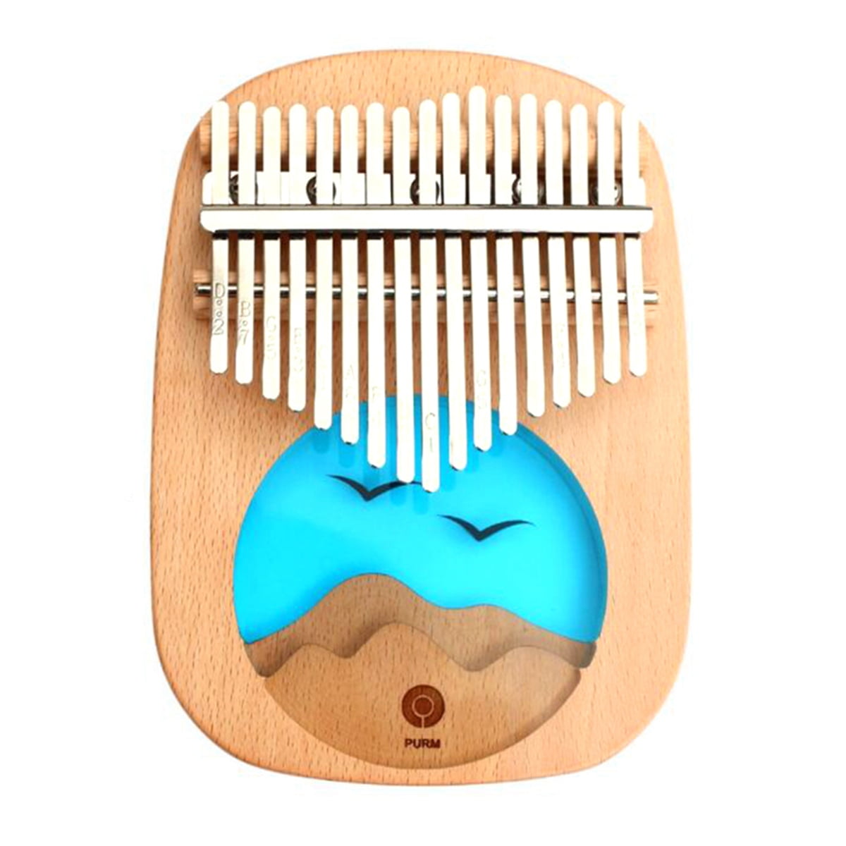 Beech Thumb Piano Innovation Design, Epoxy Resin Kalimba 17-Tone Mbira ...