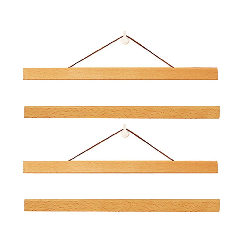 Beech Wood Magnetic Hanging Scroll Photo Frame Set - Stylish Home Decor ...