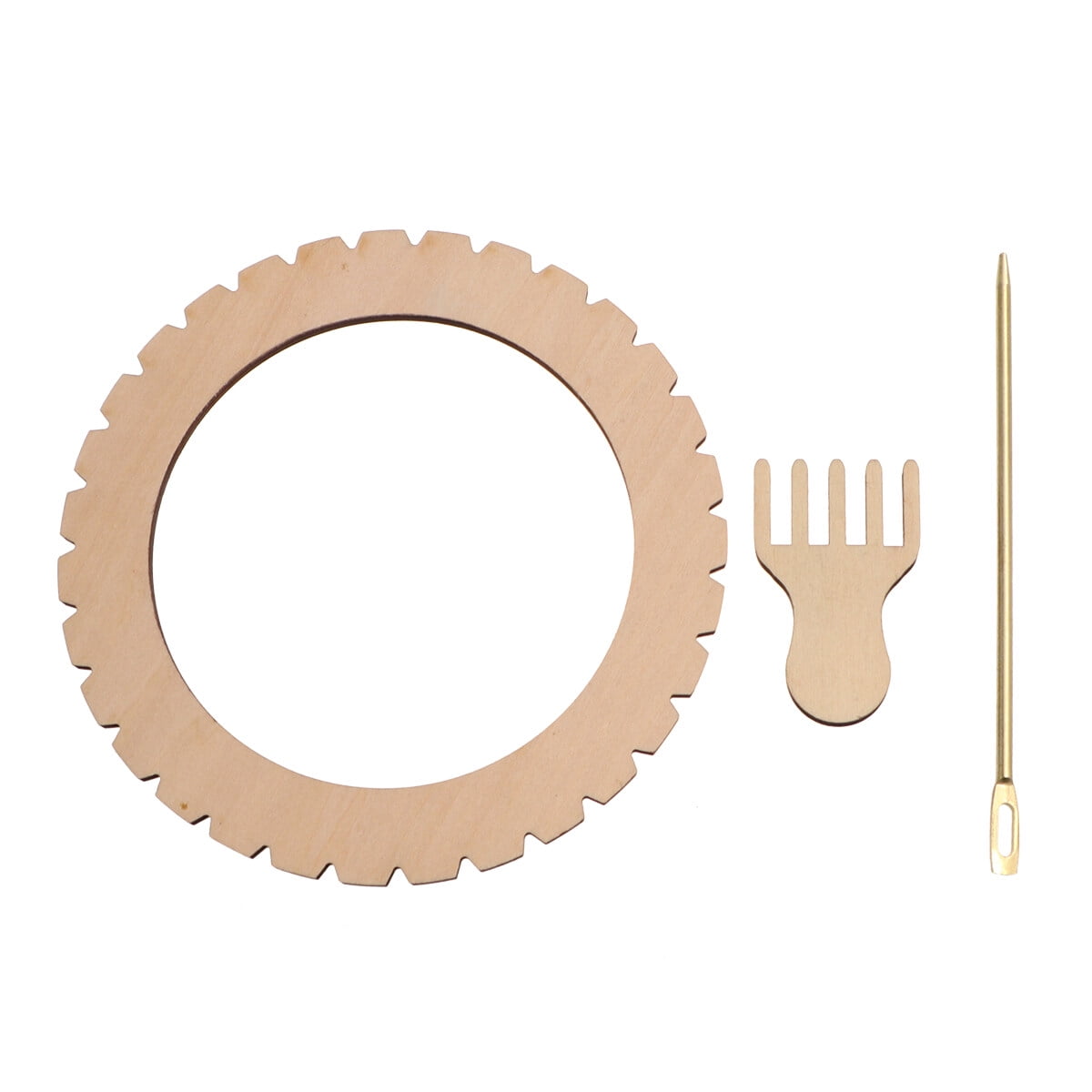 Beech Wood Round Loom Stick Comb Tapestry DIY Knitting Tool - Walmart.com