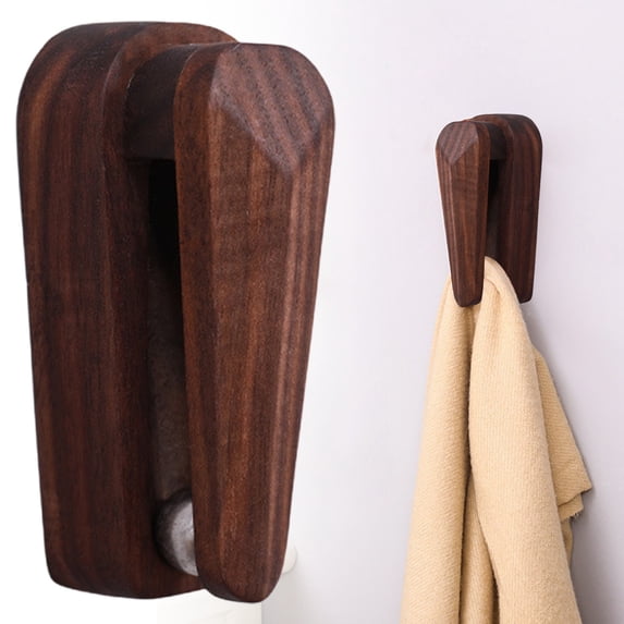Beech Wood Towel Clip Holder, 3.94x1.38 Inch Natural Solid Wood Wall ...