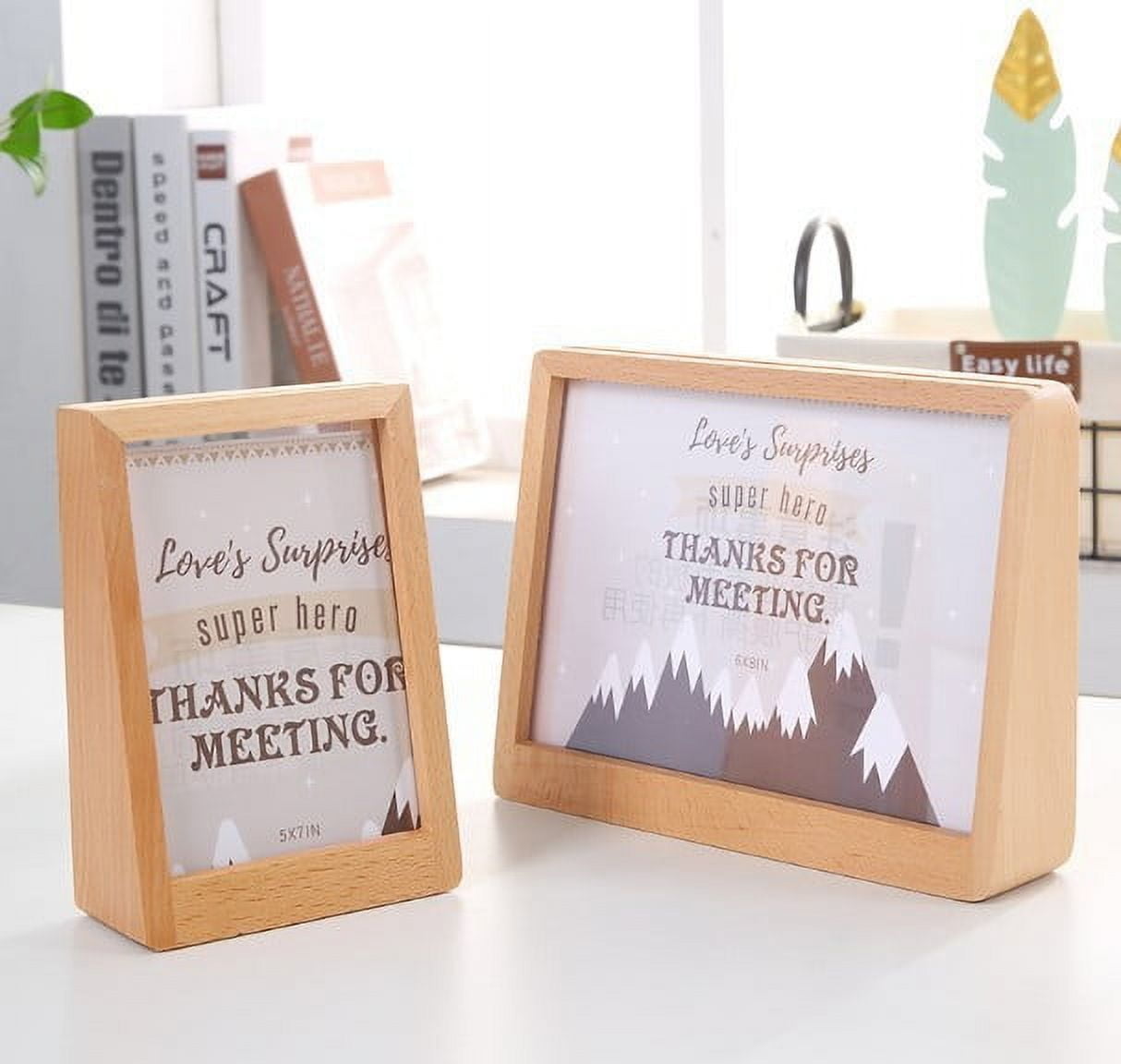 Beech wood photo frame trapezoidal photo frame 6 7 8 inch solid wood ...