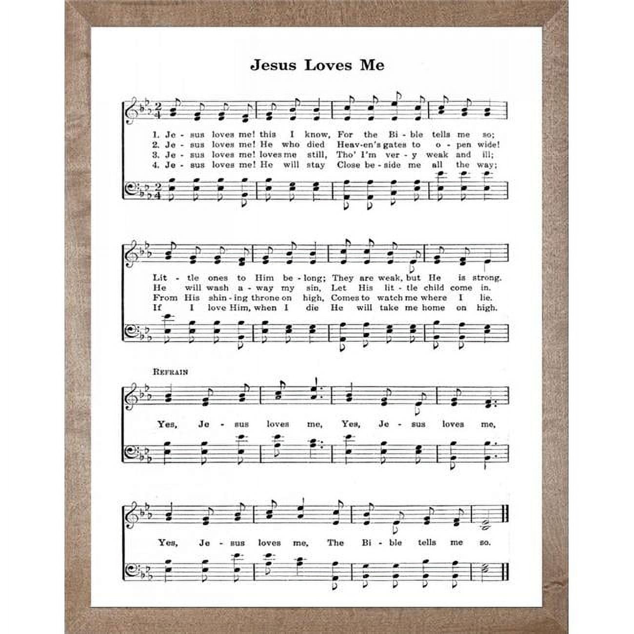 Beechdale Frames Jesus Loves Me Hymn 11” x 14” Framed Art Print - Walmart.com