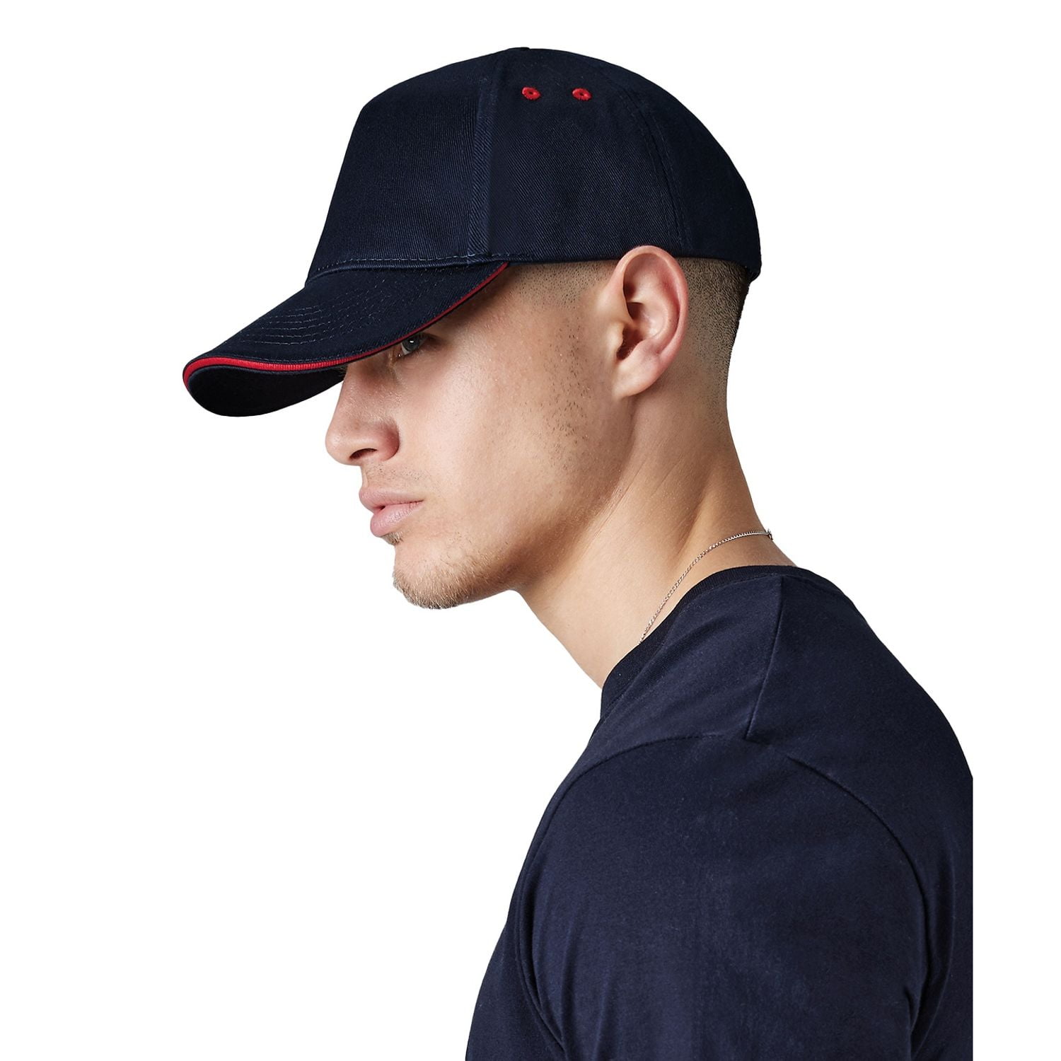 Beechfield Ultimate 5 Panel Contrast Baseball Cap With Sandwich Peak ...