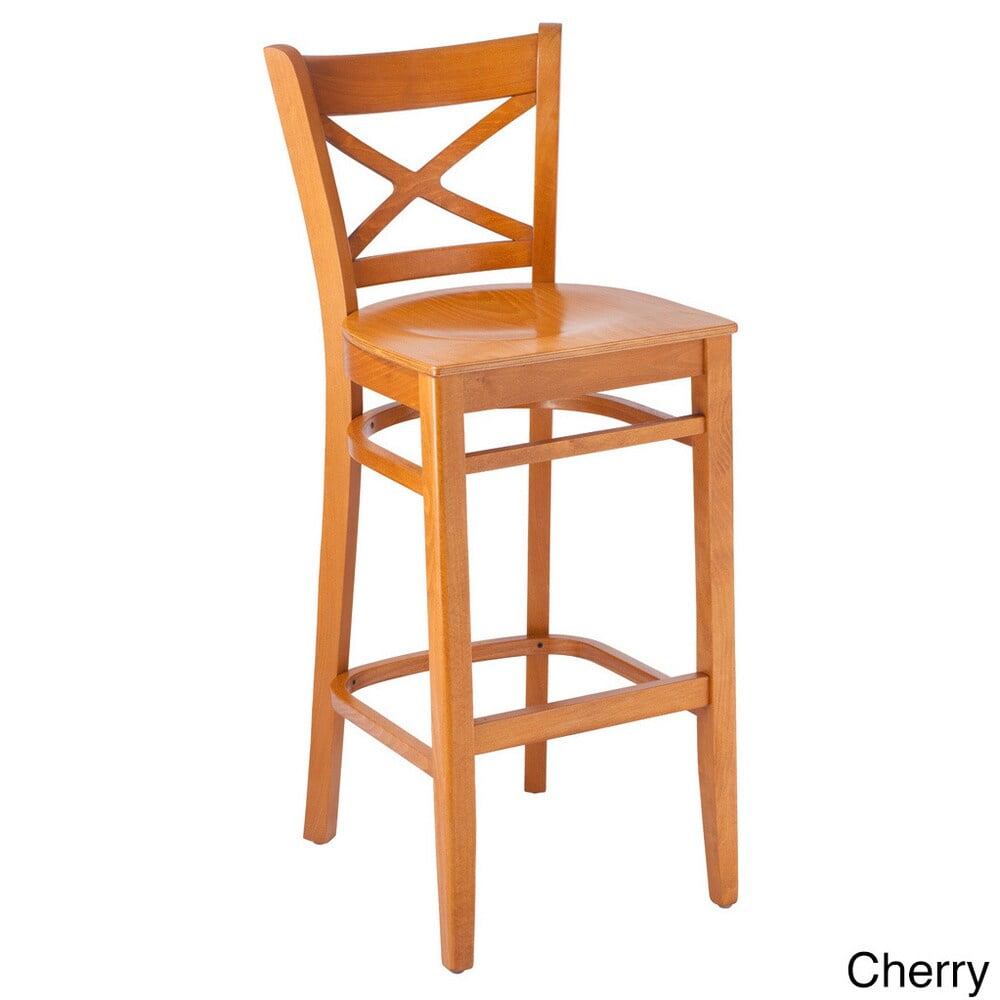 Beechwood Mountain Cross Back 30" Wooden Bar Stool in Cherry - Walmart.com