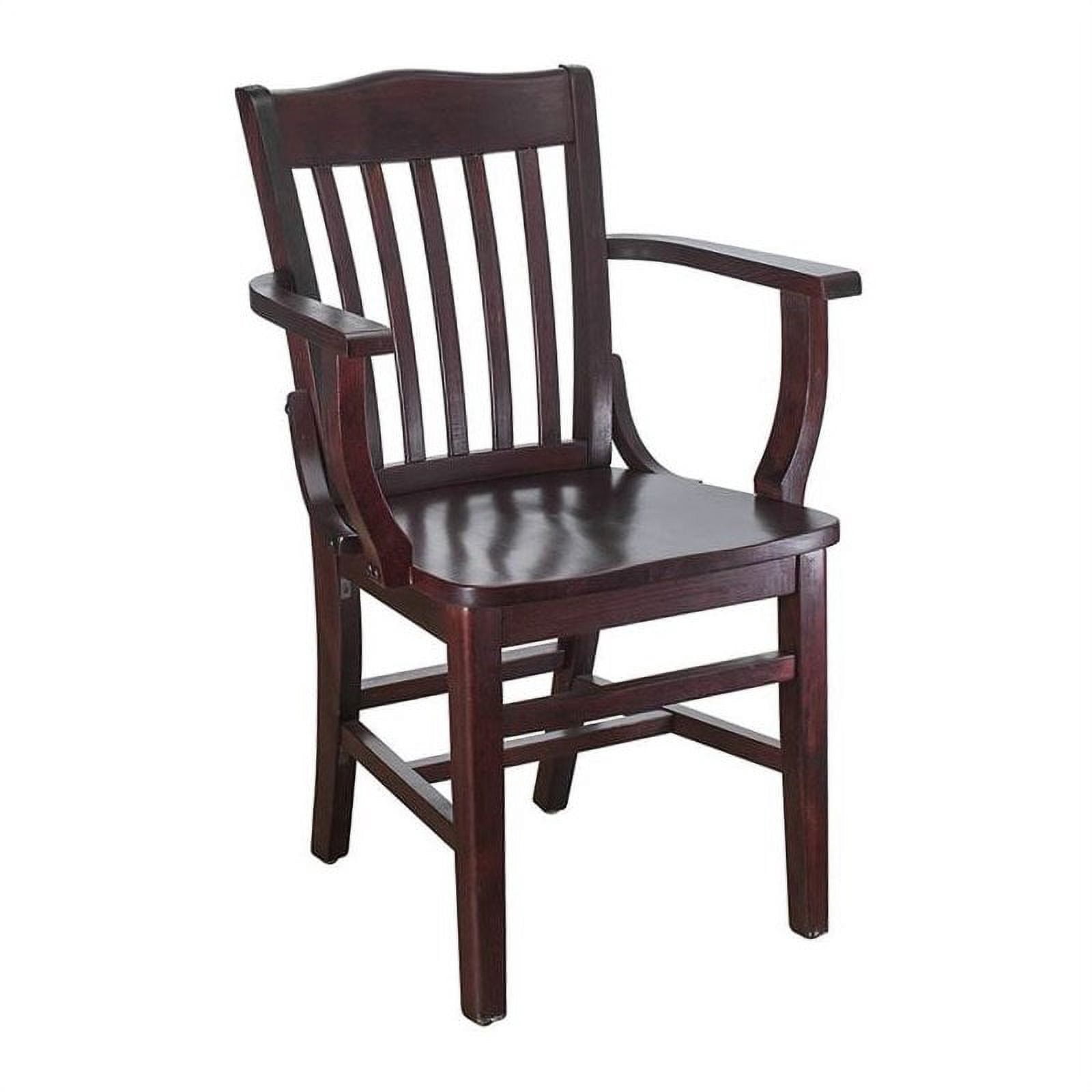 Beechwood Mountain Schoolhouse Dining Arm Chair in Dark Mahogany ...