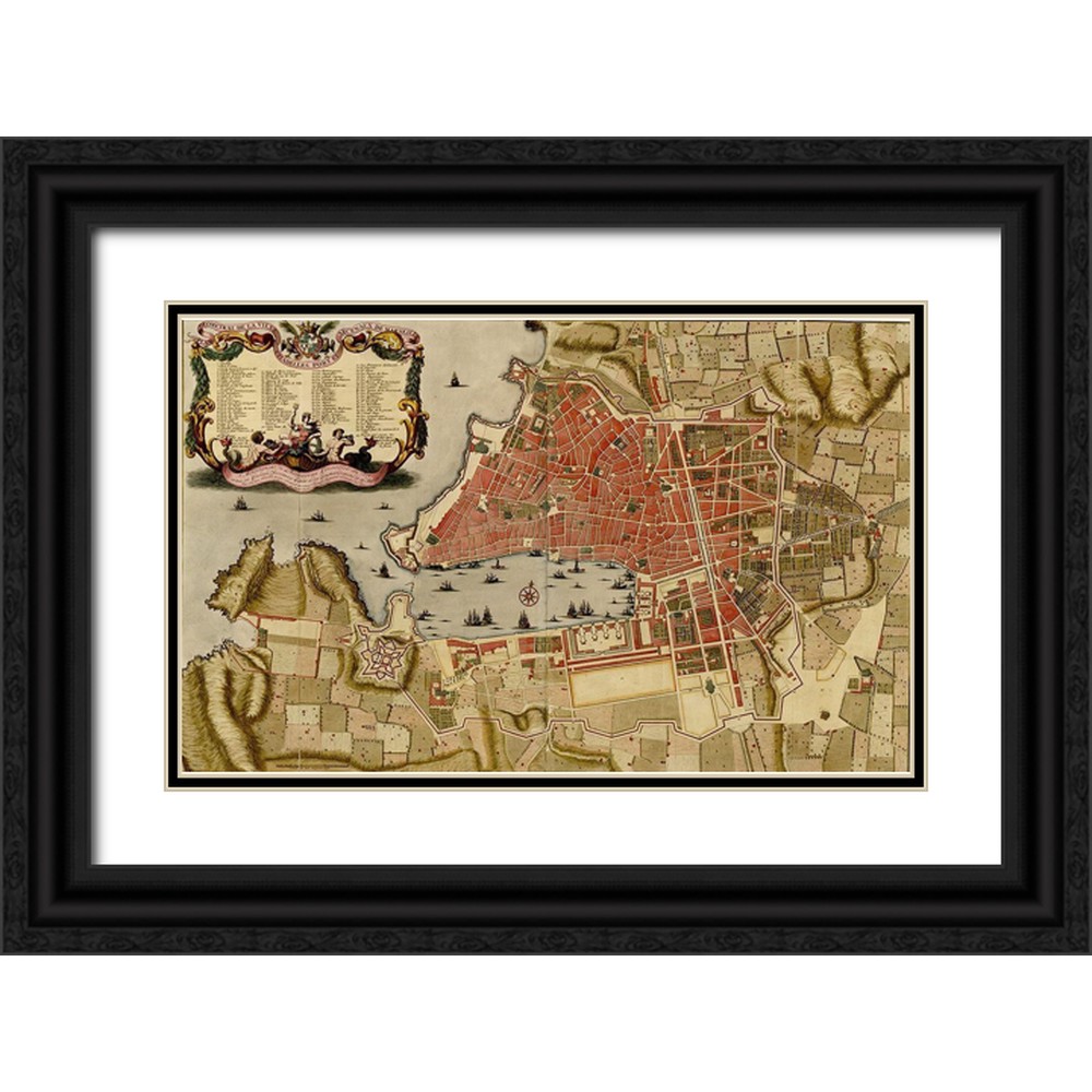 Beeck, Anna 24x16 Black Ornate Wood Framed with Double Matting Museum ...