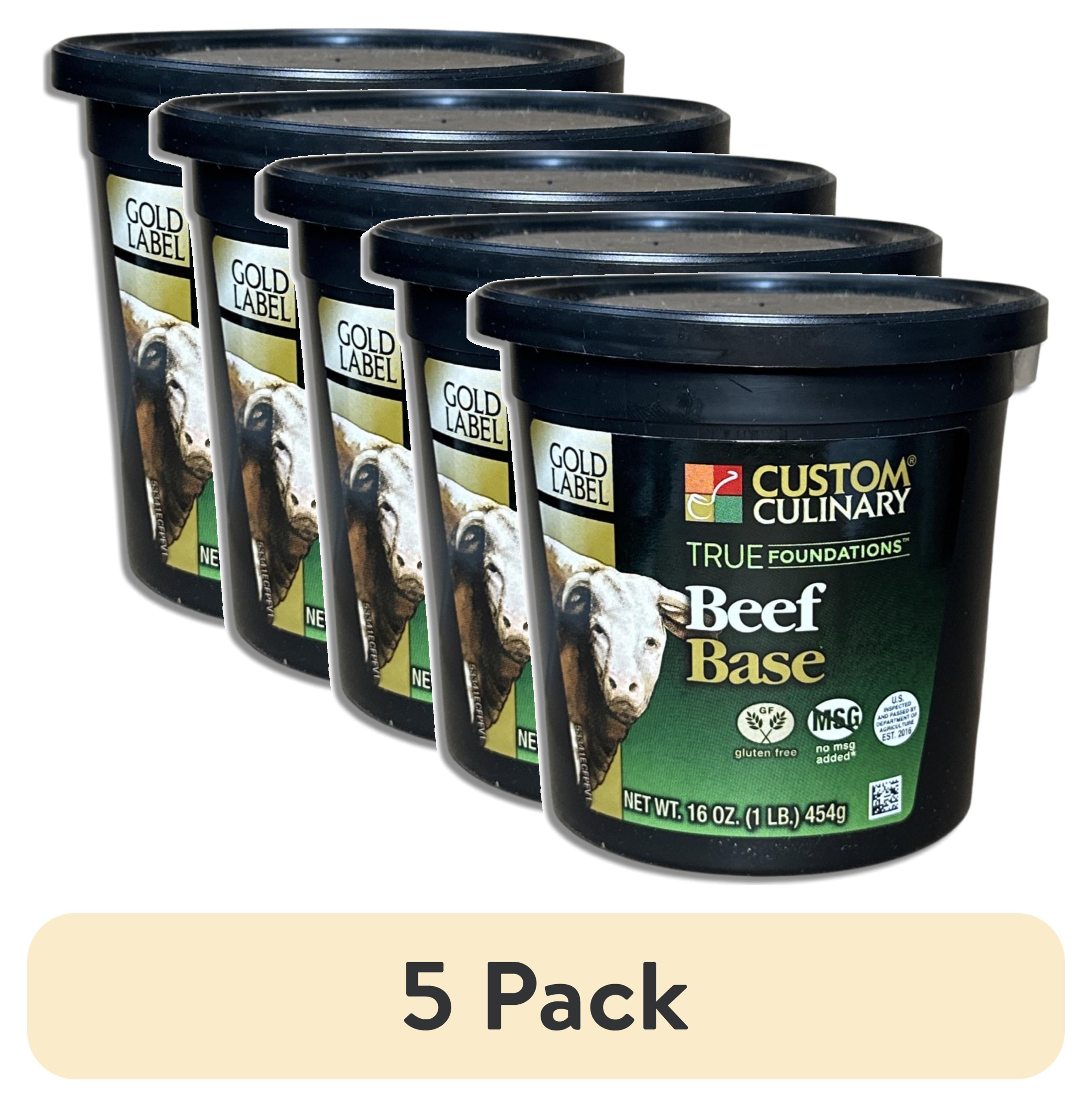 (5 pack) Beef Base by Custom Culinary | 1 Pound Tub | No added Msg ...