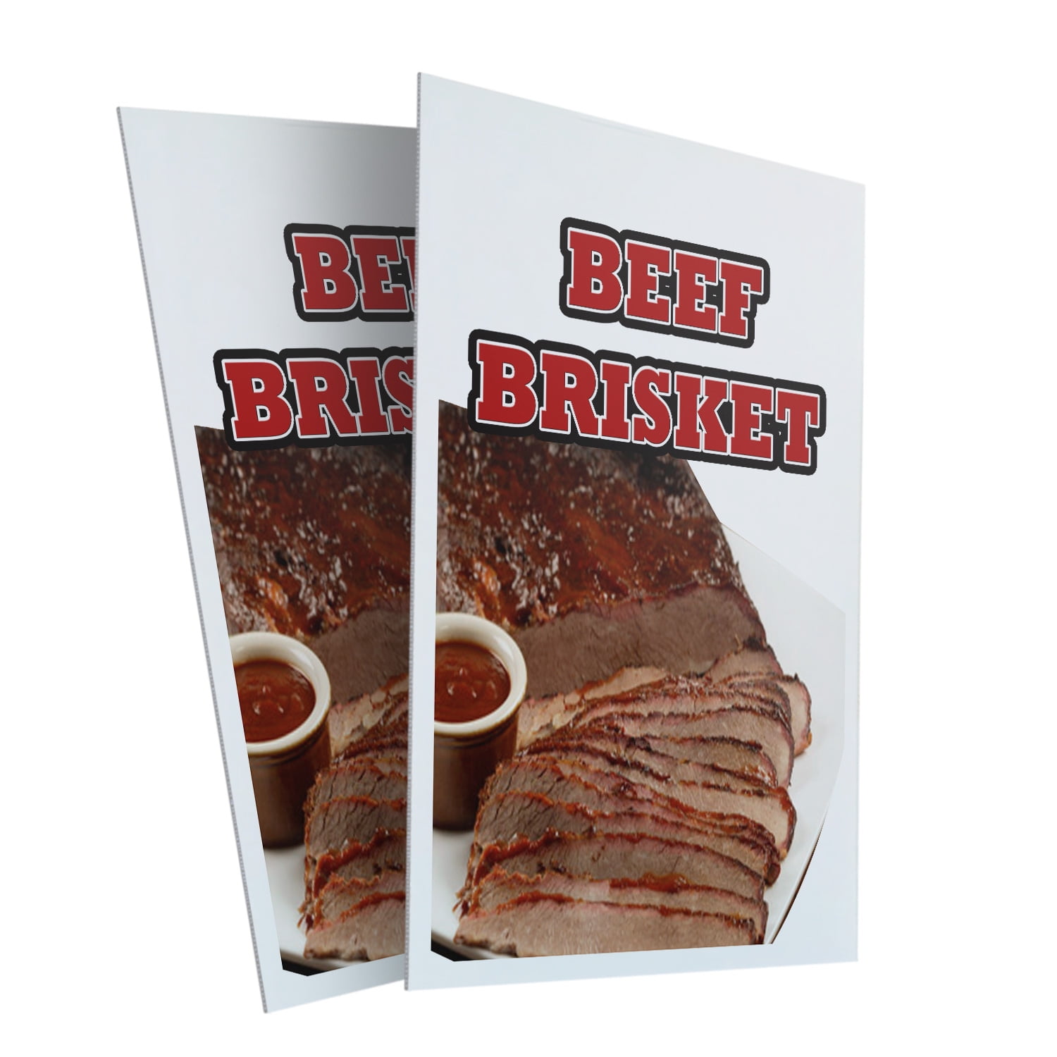 Beef Brisket (2-PACK) 24" x 36" Plastic Signs | Sign Insert 4mm ...