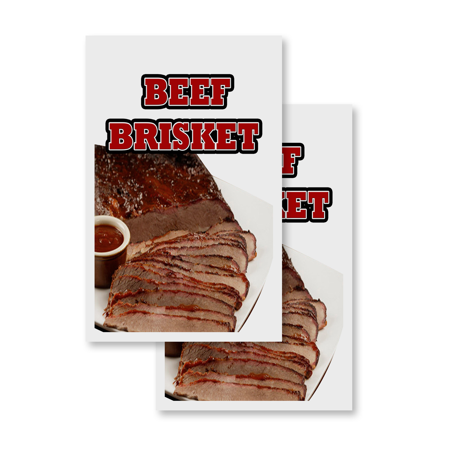 Beef Brisket (2-PACK) 24" x 36" Vinyl Decals | Sign Insert Peel & Stick ...