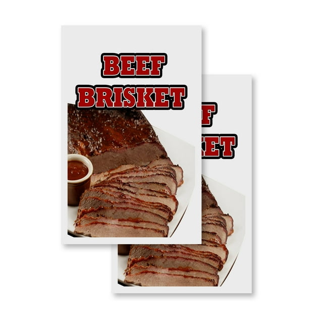 Beef Brisket (2-PACK) 24" x 36" Vinyl Decals | Sign Insert Peel & Stick ...