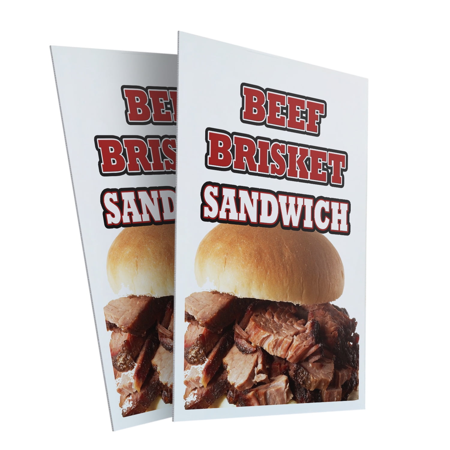 Beef Brisket Sandwich (2-PACK) 24" x 36" Plastic Signs | Sign Insert ...