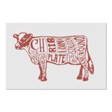 Beef, Butchers Block Meat Cuts, Red Cow on White (1000 Piece Puzzle ...