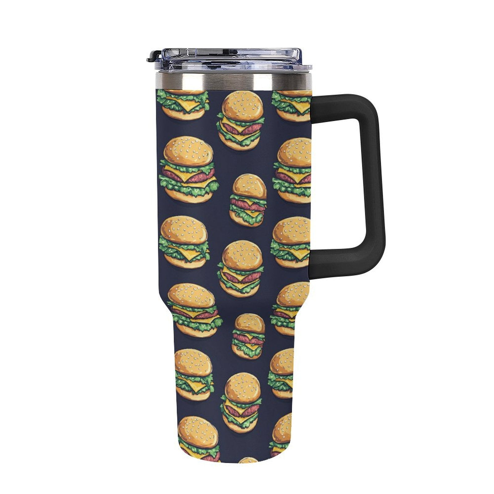 Beef Cheeseburger Hamburger Tumbler with Handle and Straw 40 oz ...