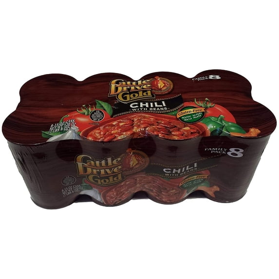 Cattle Drive Gold Beef Chili, Chili with Beans, 8 Pack, 15 Oz Cans ...