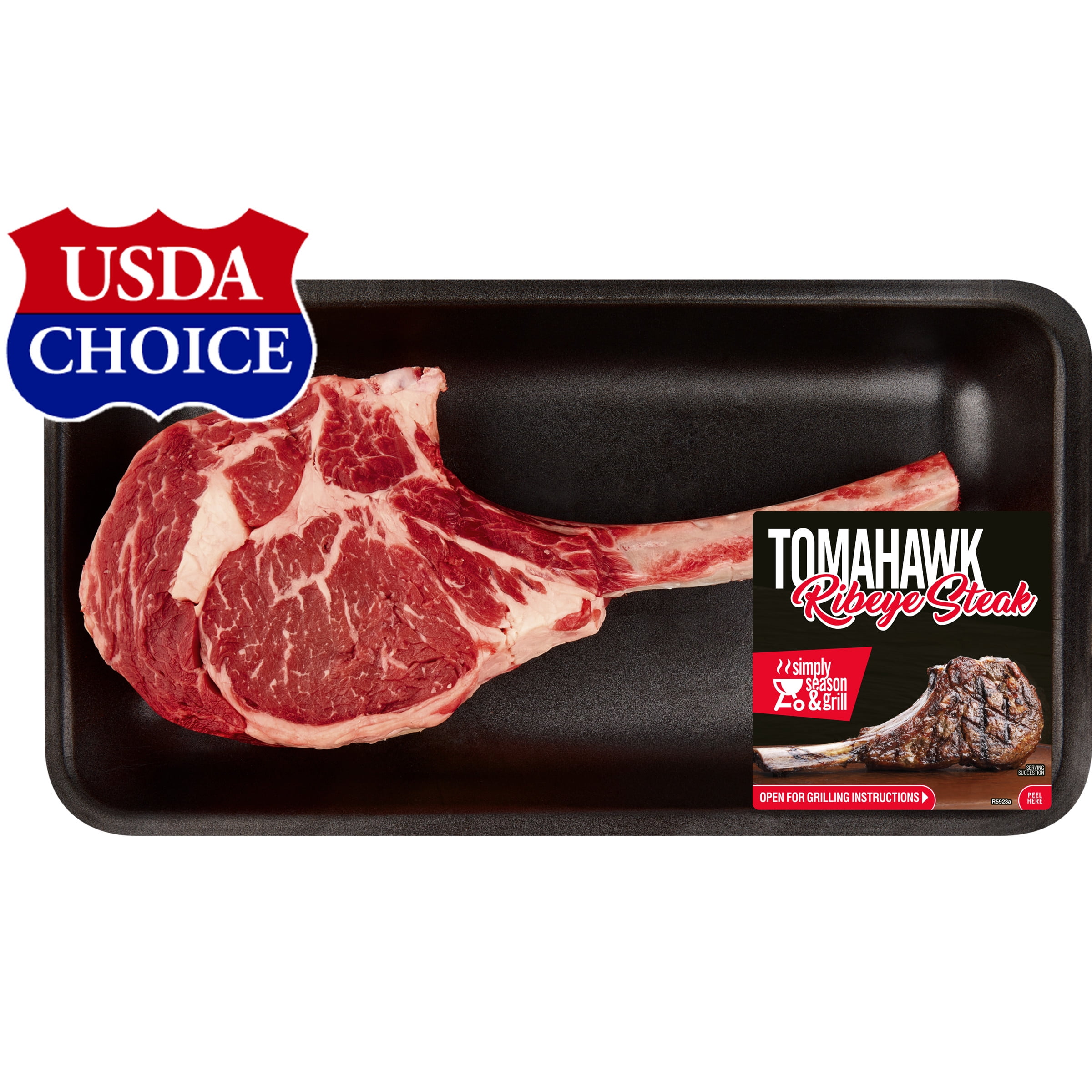 Beef Choice Angus Tomahawk Ribeye Steak Bone-in, 1.68 - 3.22 lb Tray ...