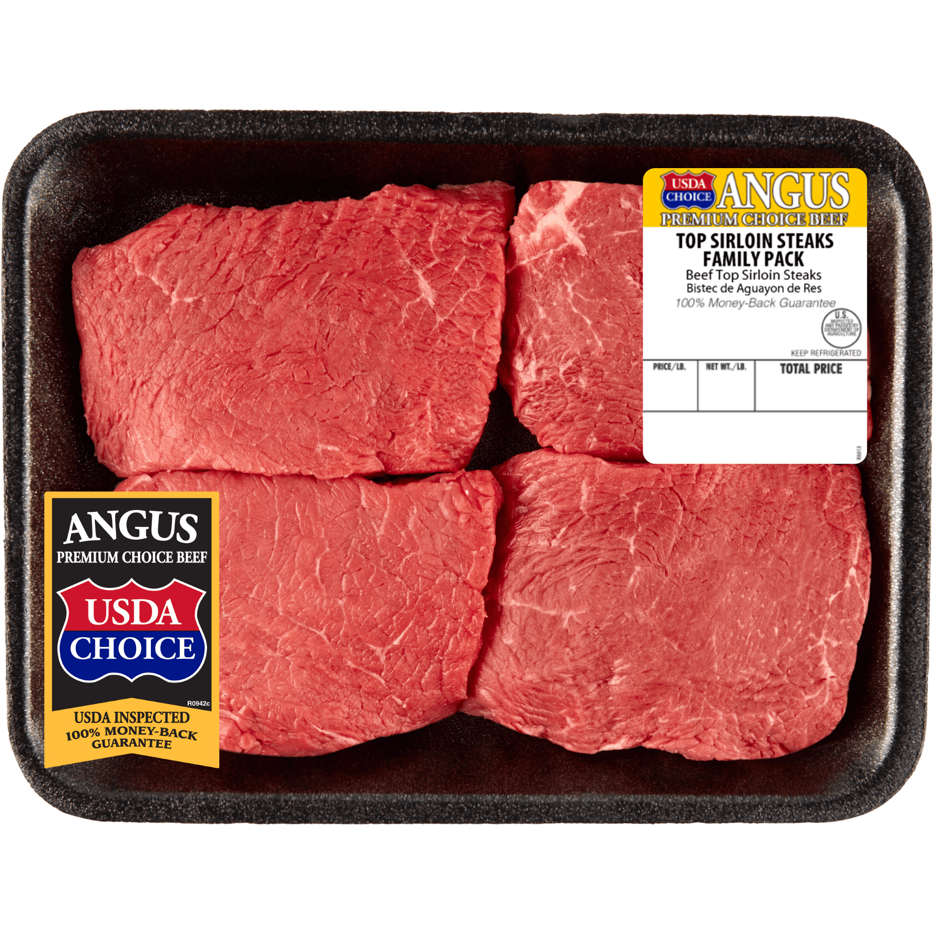 Beef Choice Top Sirloin Steak, Family Pack - Walmart.com